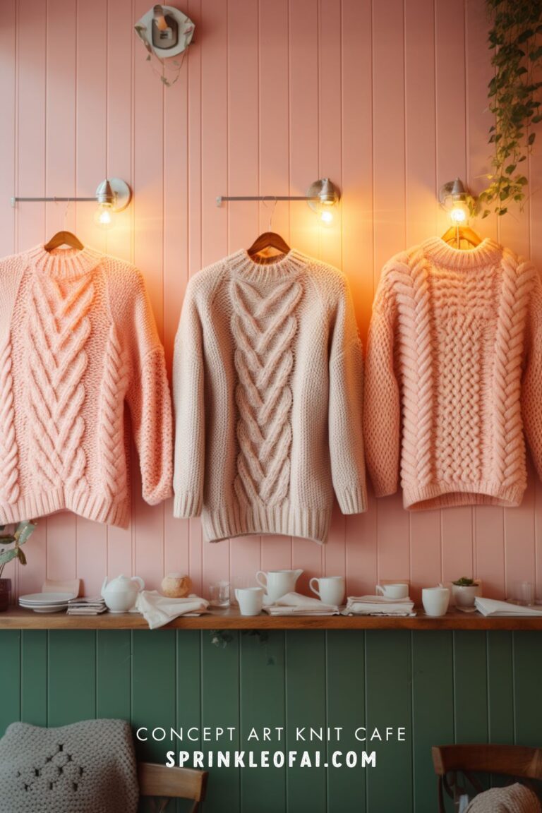 Welcome to Knit & Sip - Knit Cafe AI Concept Art + 10 Free Midjourney ...